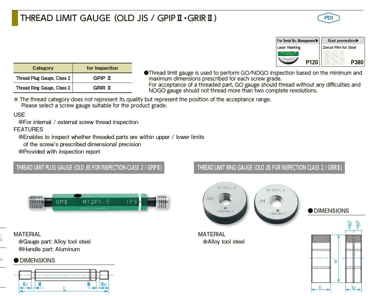 Ichiban Precision Sdn Bhd - SK - SK Thread Limit Gauge (OLD JIS / GPIPII.GRIR II)